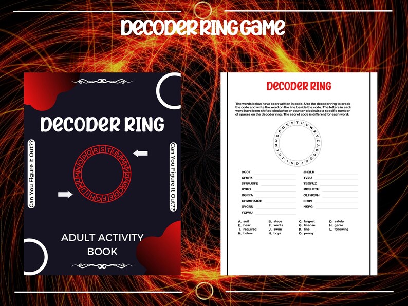 Printable Decoder Ring Game Puzzle Game for Everyone Can - Etsy