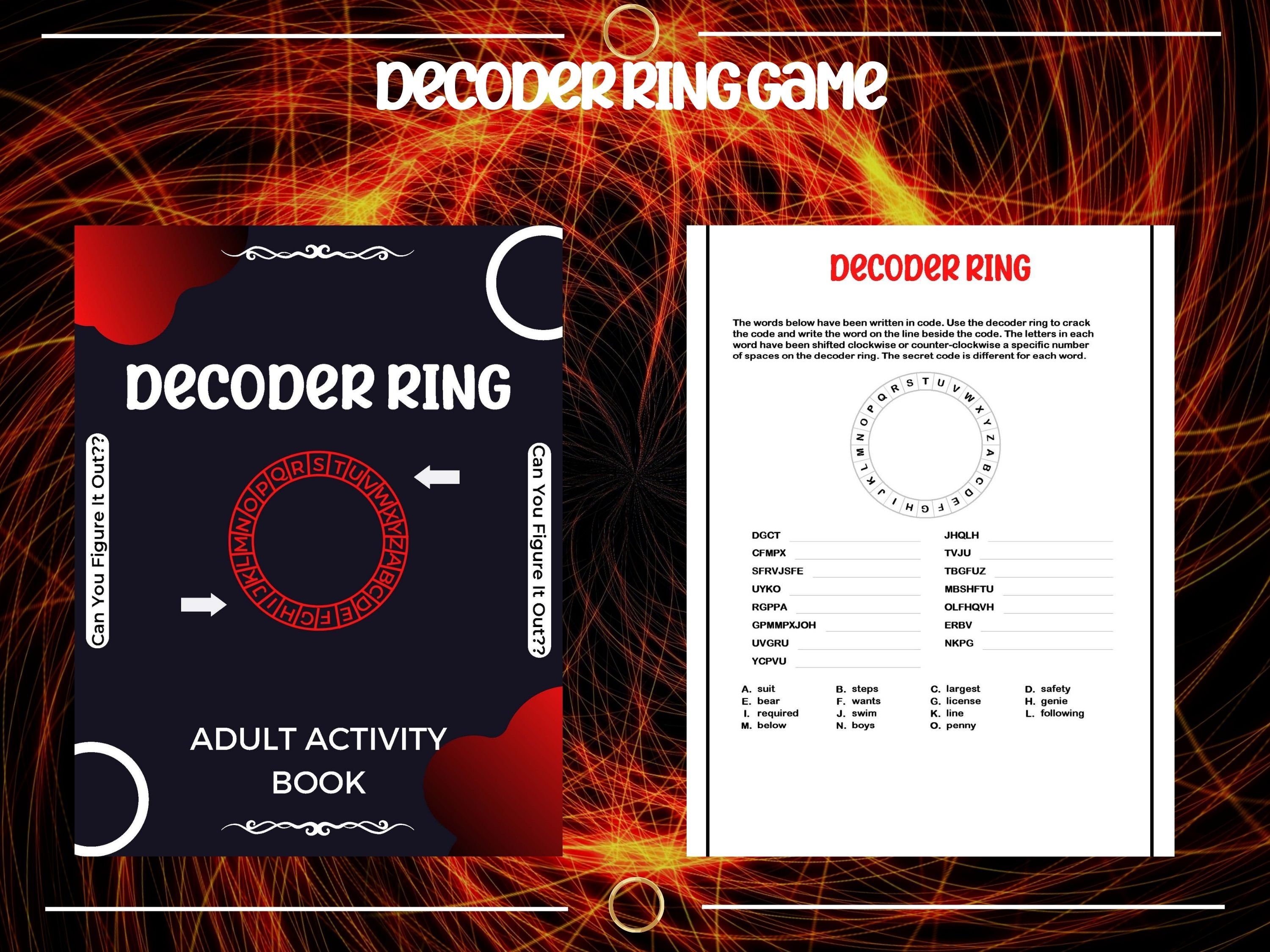 Printable Decoder Ring Game Puzzle | Game for Everyone | Can You Figure ...