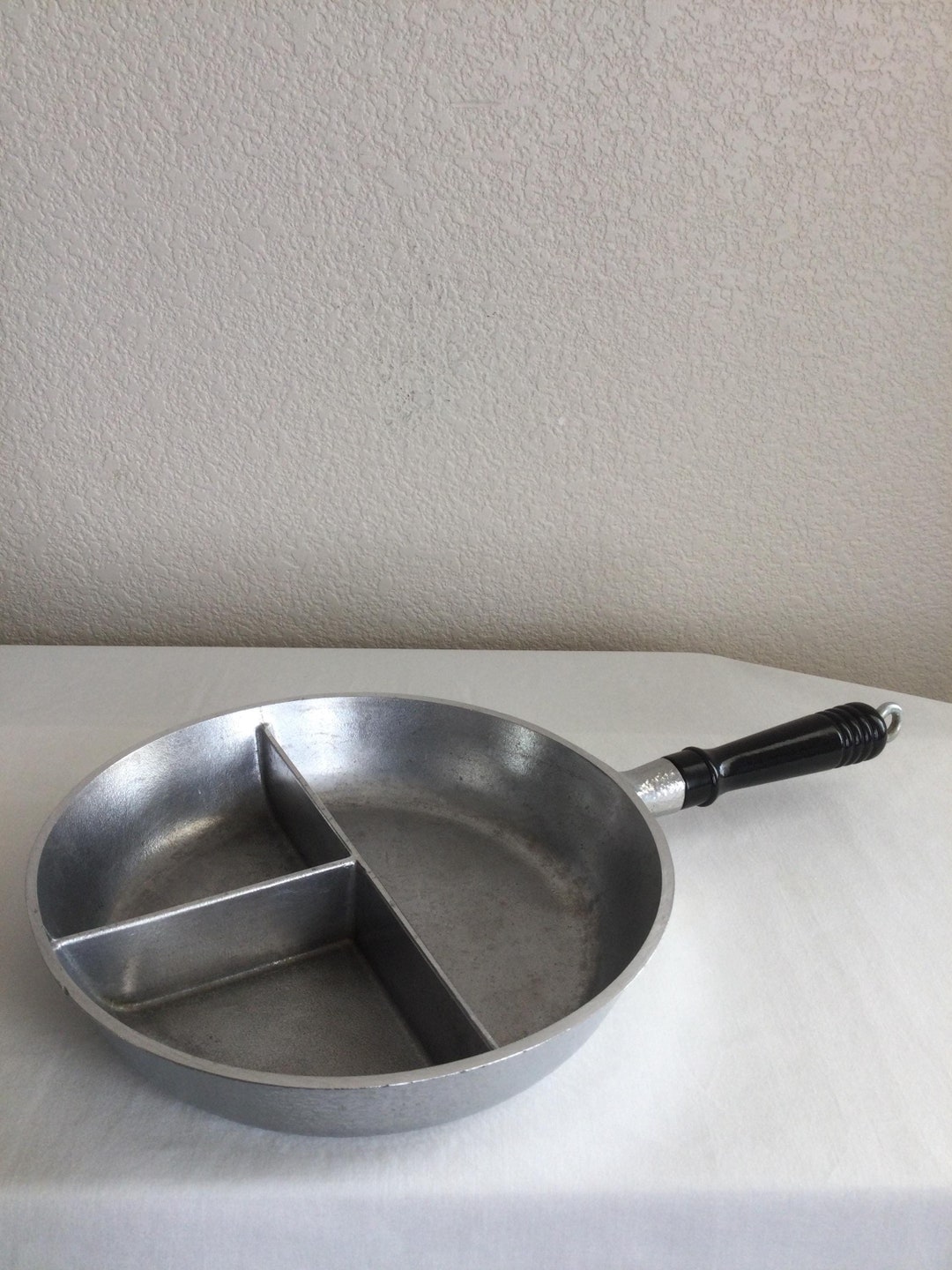 Hammered Aluminum 3 Section Divided Club Skillet Fry Pan 8 3/4 ...