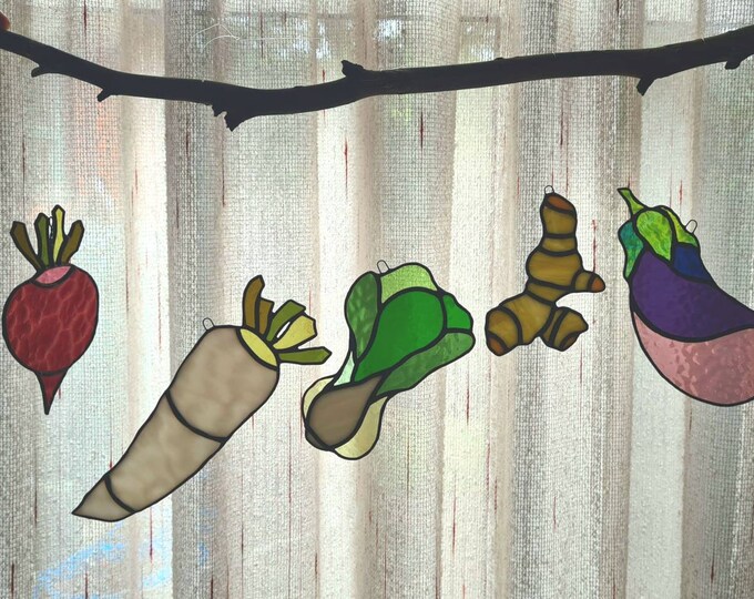 Stained Glass, Suncatcher Vegetable Garden, Beetroot, Bok Choy, Pak ...
