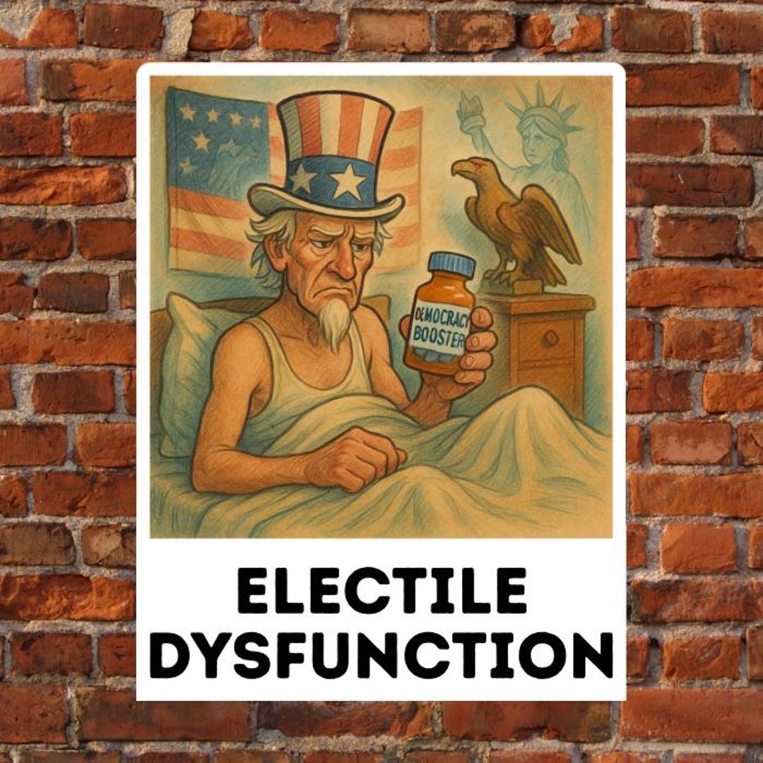 Electile Dysfunction Laptop Sticker | Uncle Sam, Political Satire ...