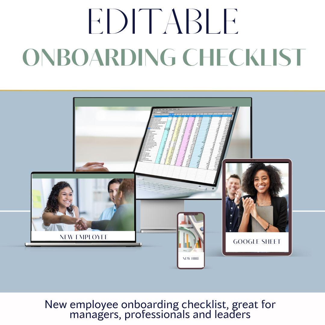 Editable Onboarding Checklist - Etsy