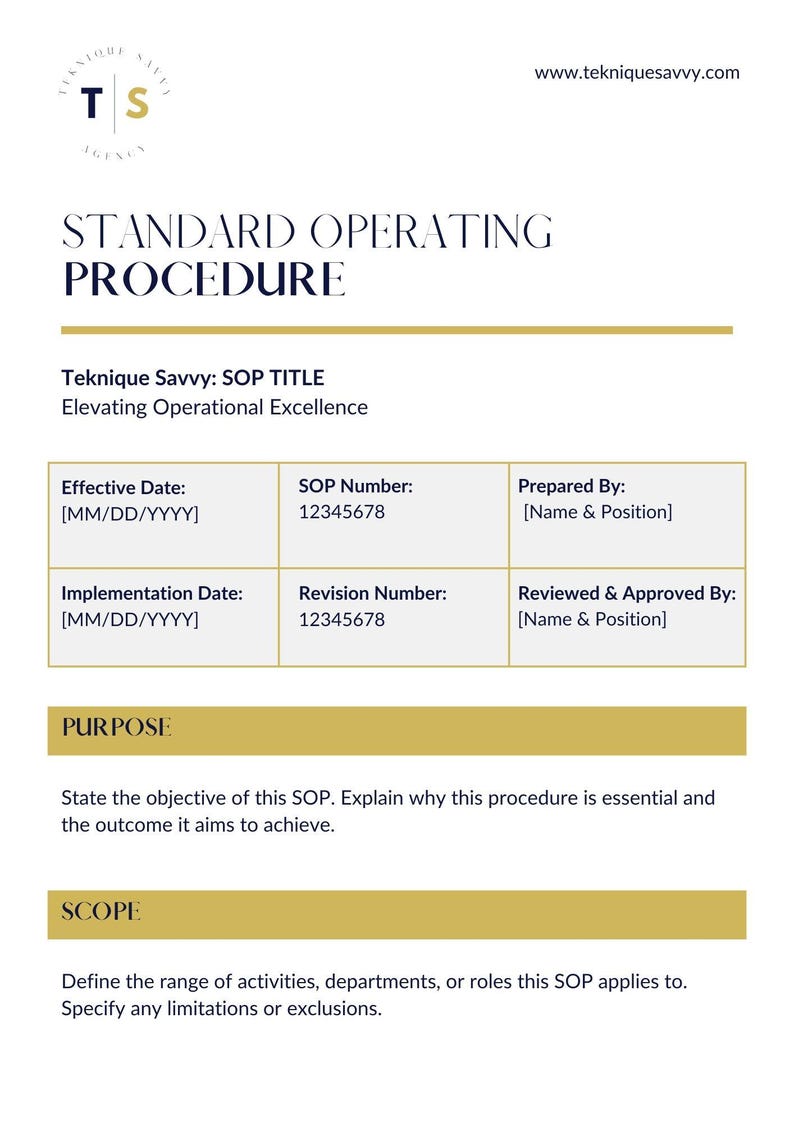 SOP Template - Etsy