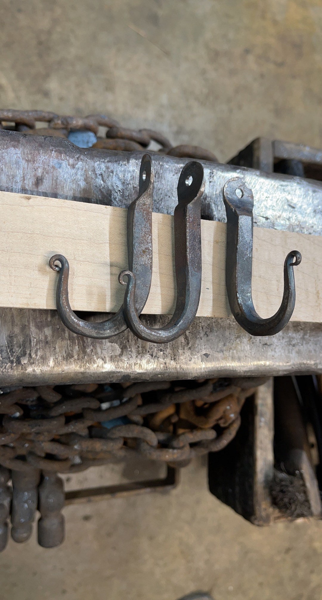 Large Hand Forged Coat Hooks - Etsy