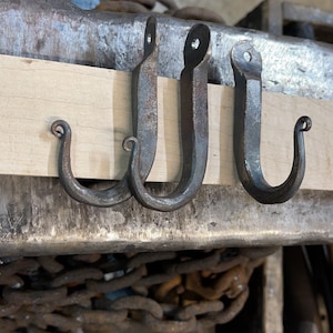 Large Hand Forged Coat Hooks - Etsy