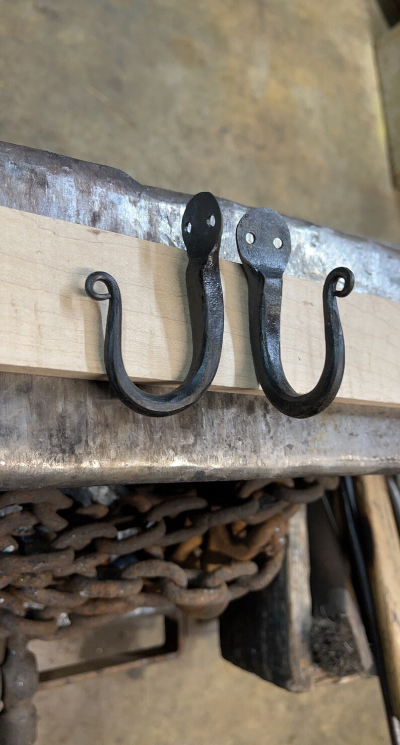 Large Hand Forged Coat Hooks - Etsy