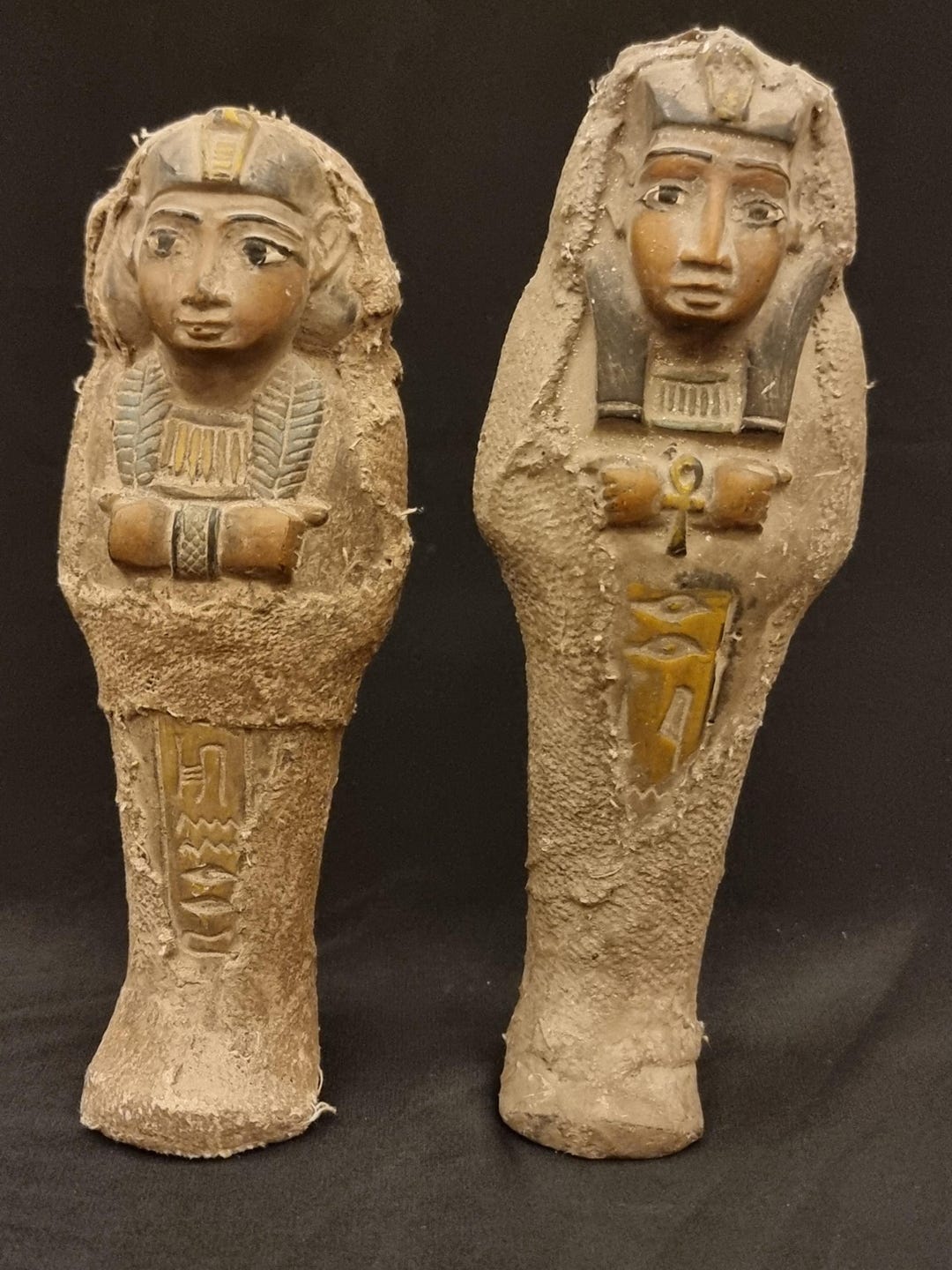 Egyptian Ushabti Statues Set of 2 – Mummified Shabti Figurines With ...