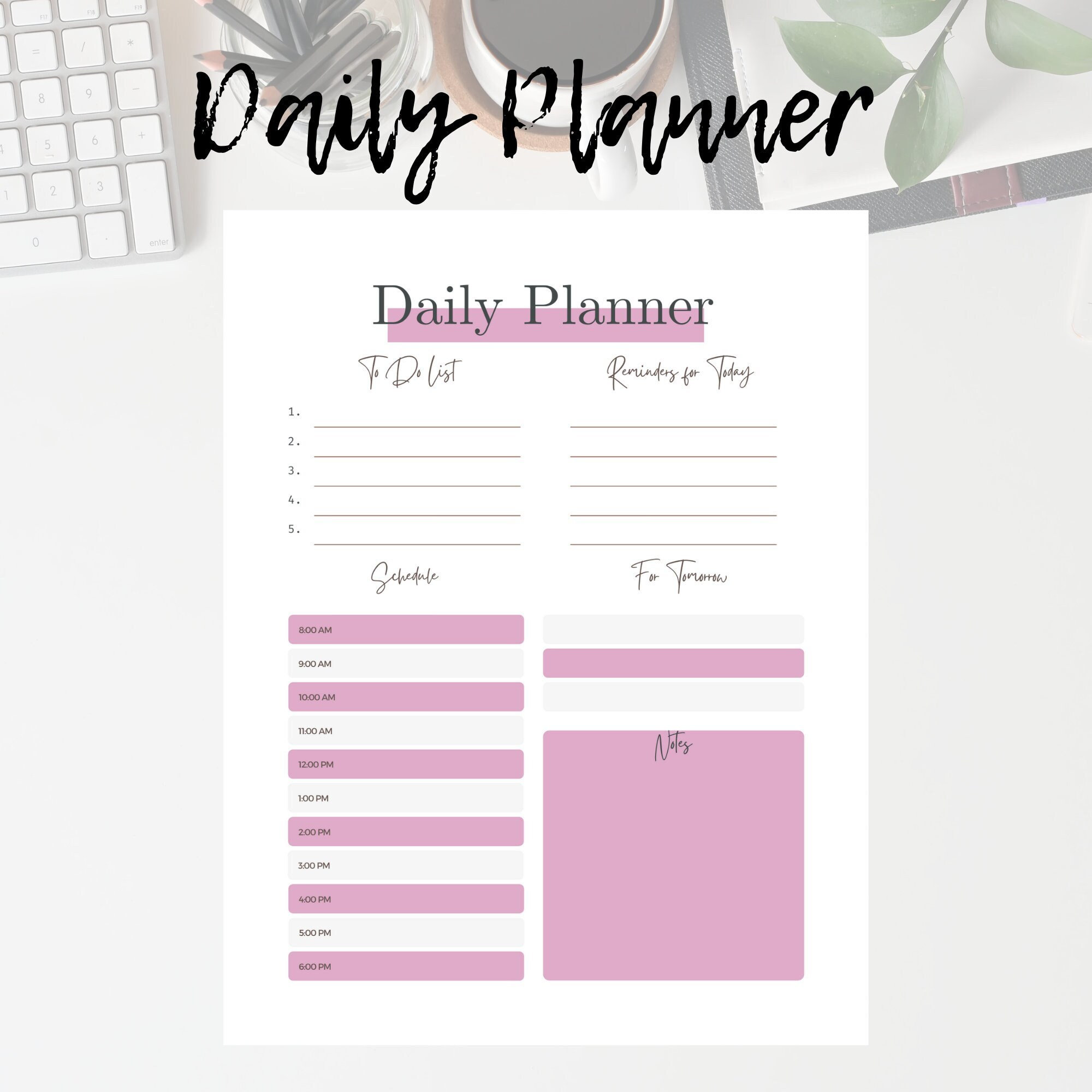 Daily Planner Printable Printable to Do List PDF Digital Download Daily ...