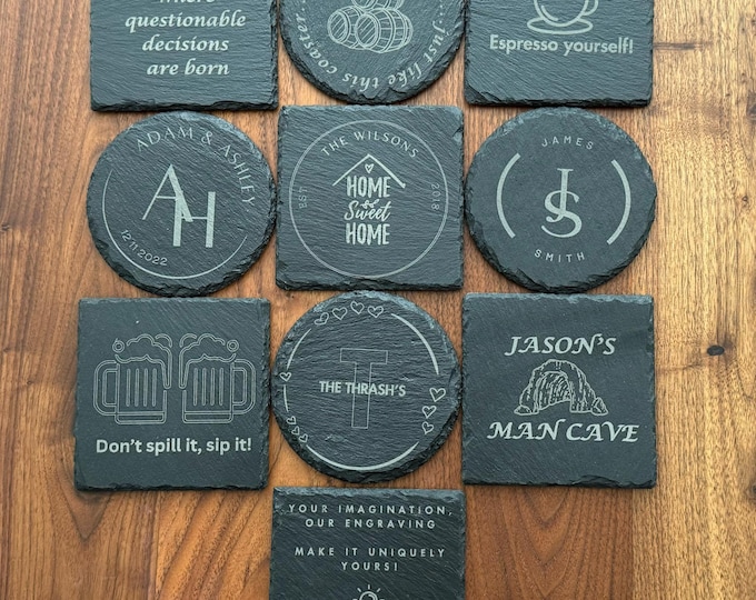 Set of 4 - Personalized Slate Coasters - Your Imagination, Our ...