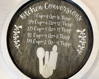 Cute Kitchen Conversion Chart - Etsy