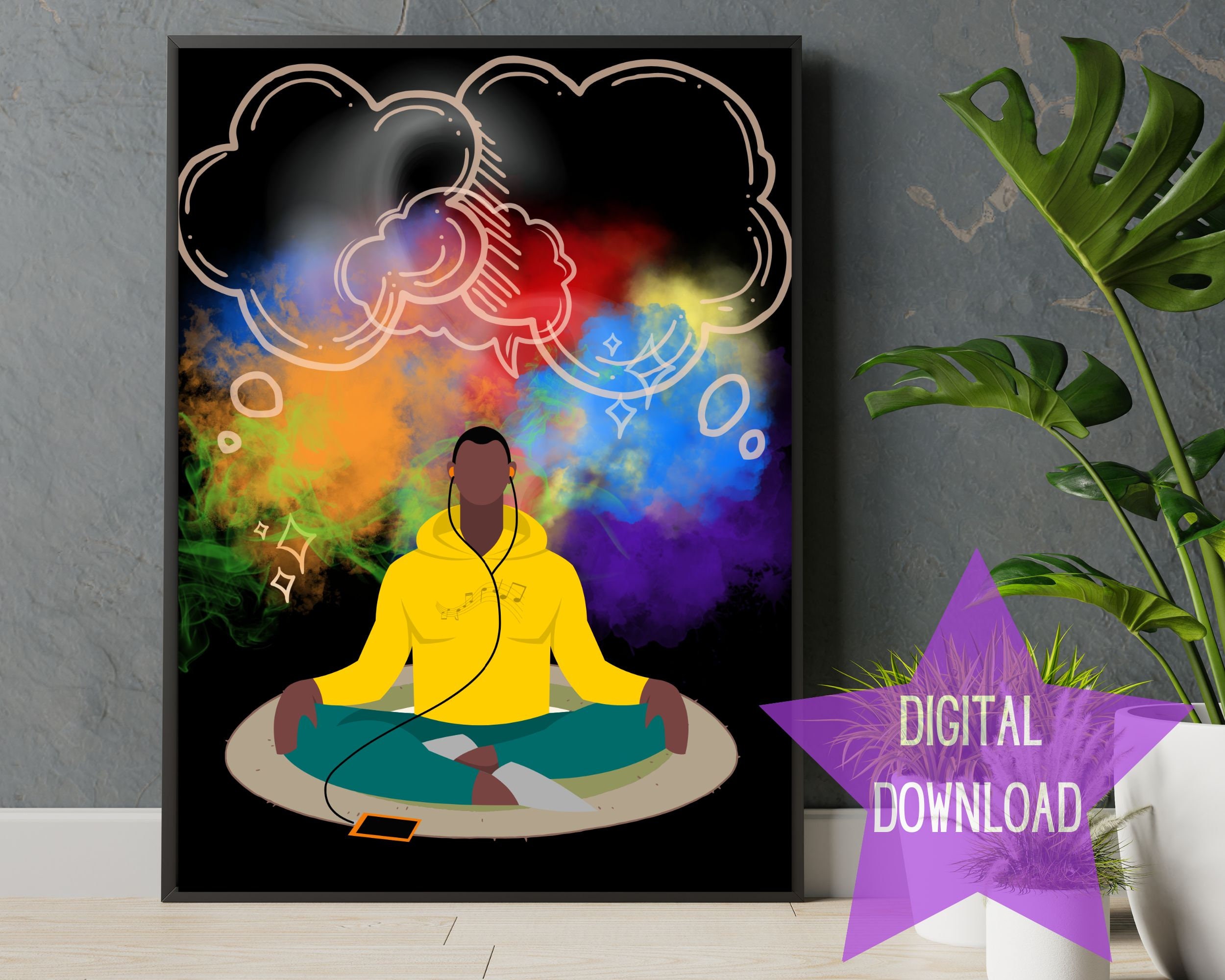 Black Boy Art, Black Wall Art, Downloadable Art Prints, Black Boy Joy ...