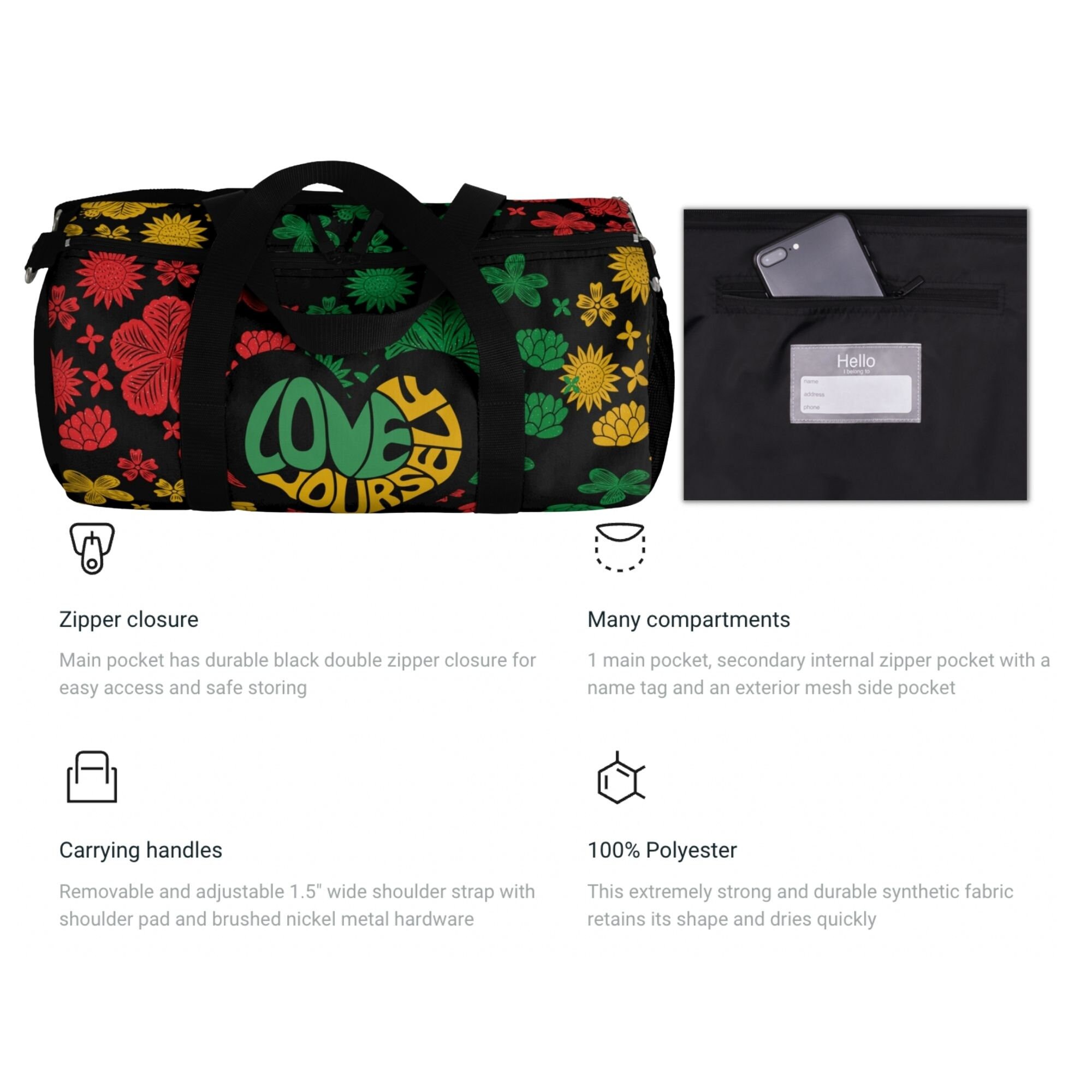 Duffel Bag Self Love Gifts Reggae Bag Weekender Bag Reggae - Etsy