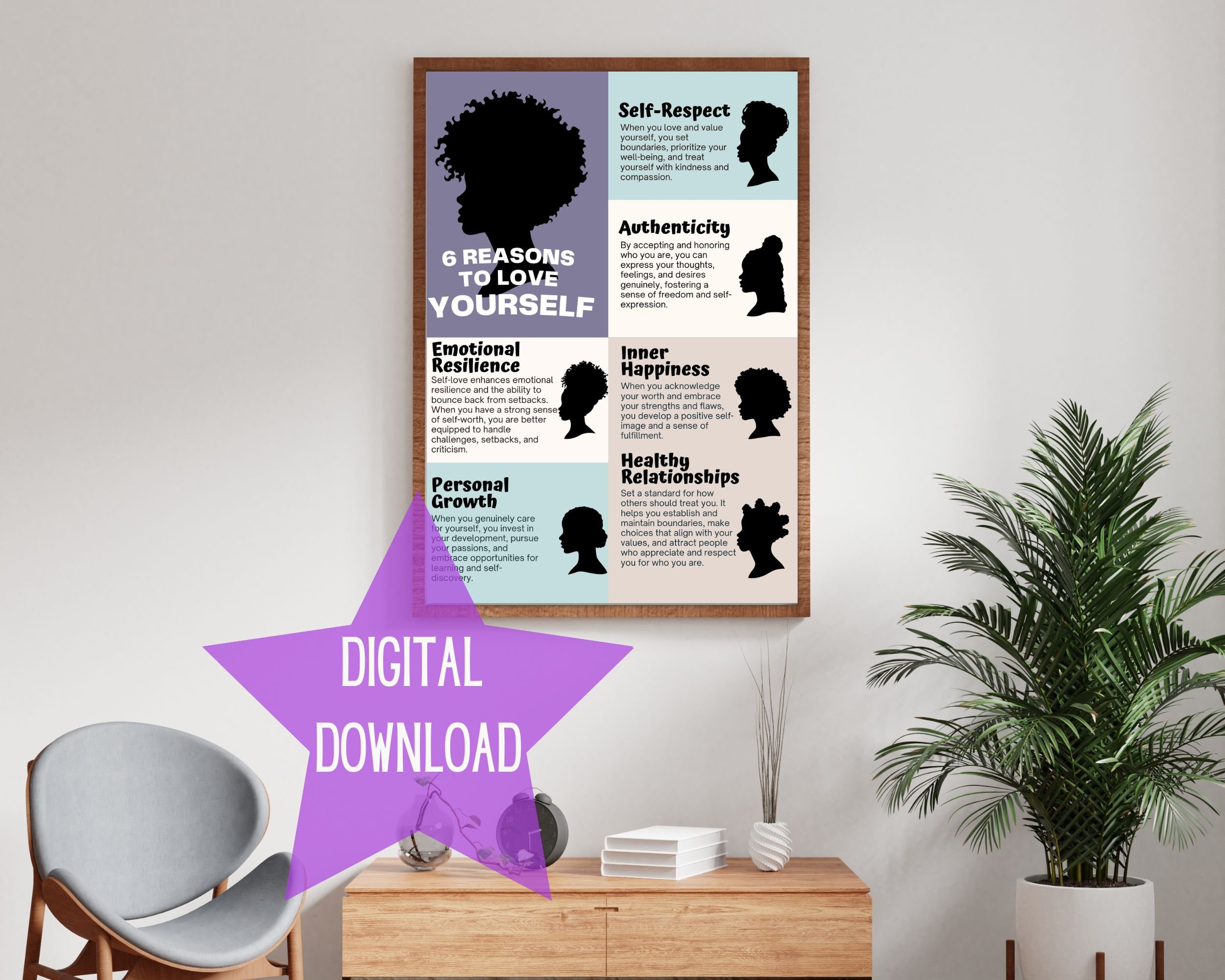 Black Women Wall Art, Quotes About Life, Printable Black Girl Art, Self ...