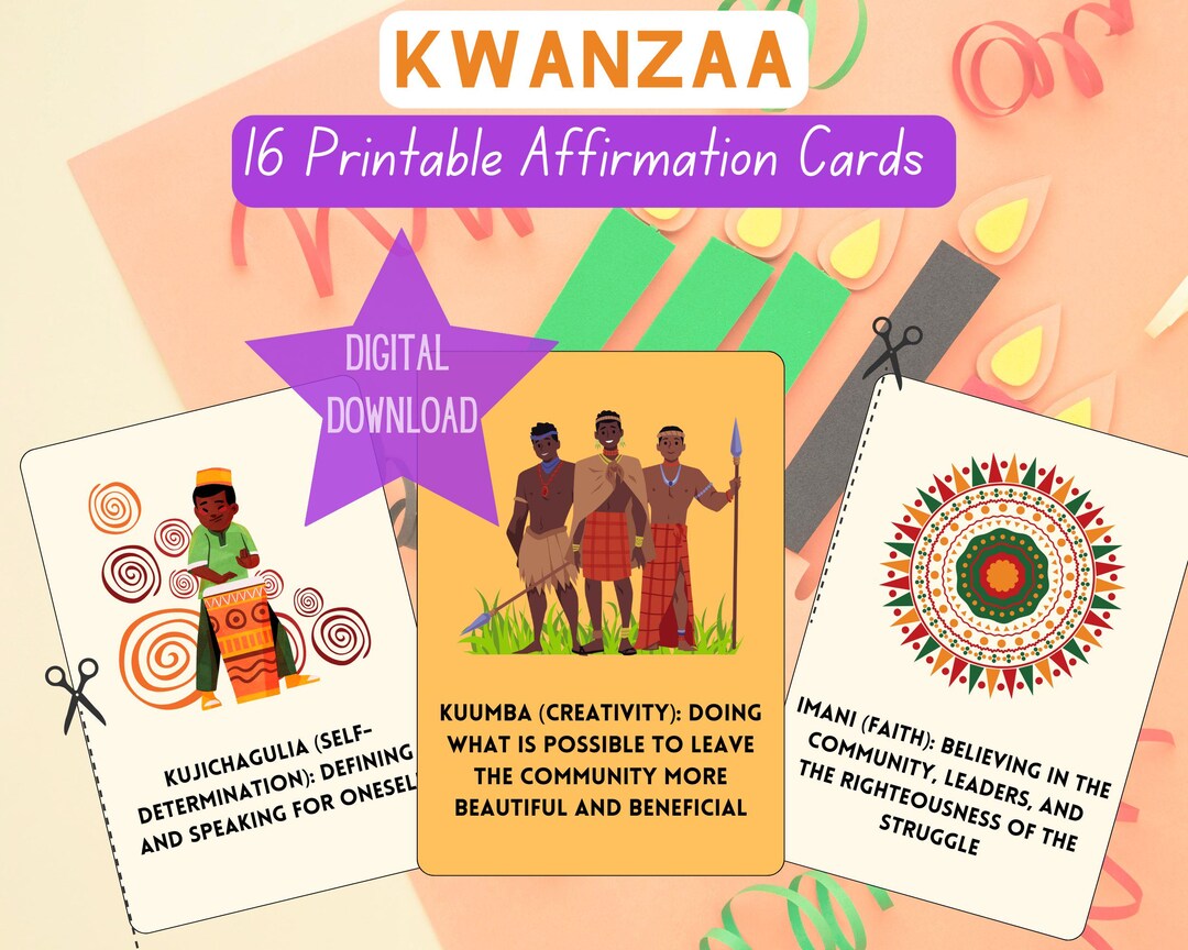 Kwanzaa Printables, Kwanzaa Decorations, Kwanzaa Cards 16 Set, 7 ...