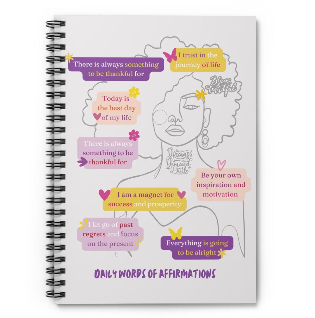 Affirmations Journal: Black Girl Notebook, Inspirational Gift - Etsy
