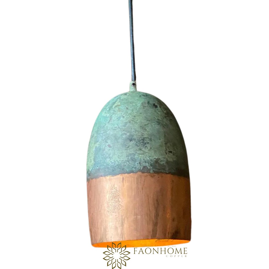 Oxidized Copper Farmhouse Light Fixture, Handmade Copper Ceiling Light ...