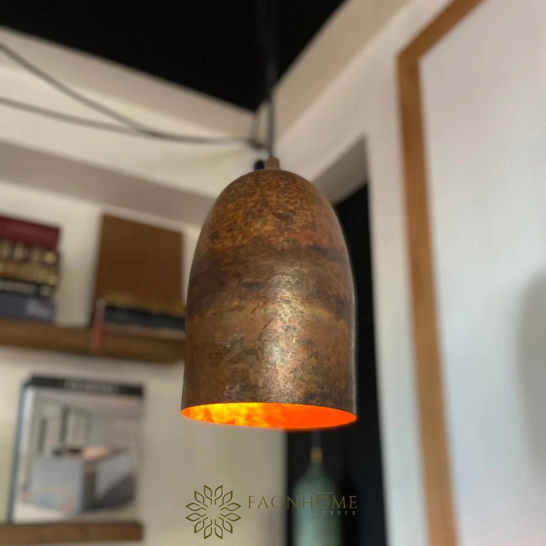 Antique Copper Farmhouse Pendant Light Rustic Kitchen Island Lighting ...