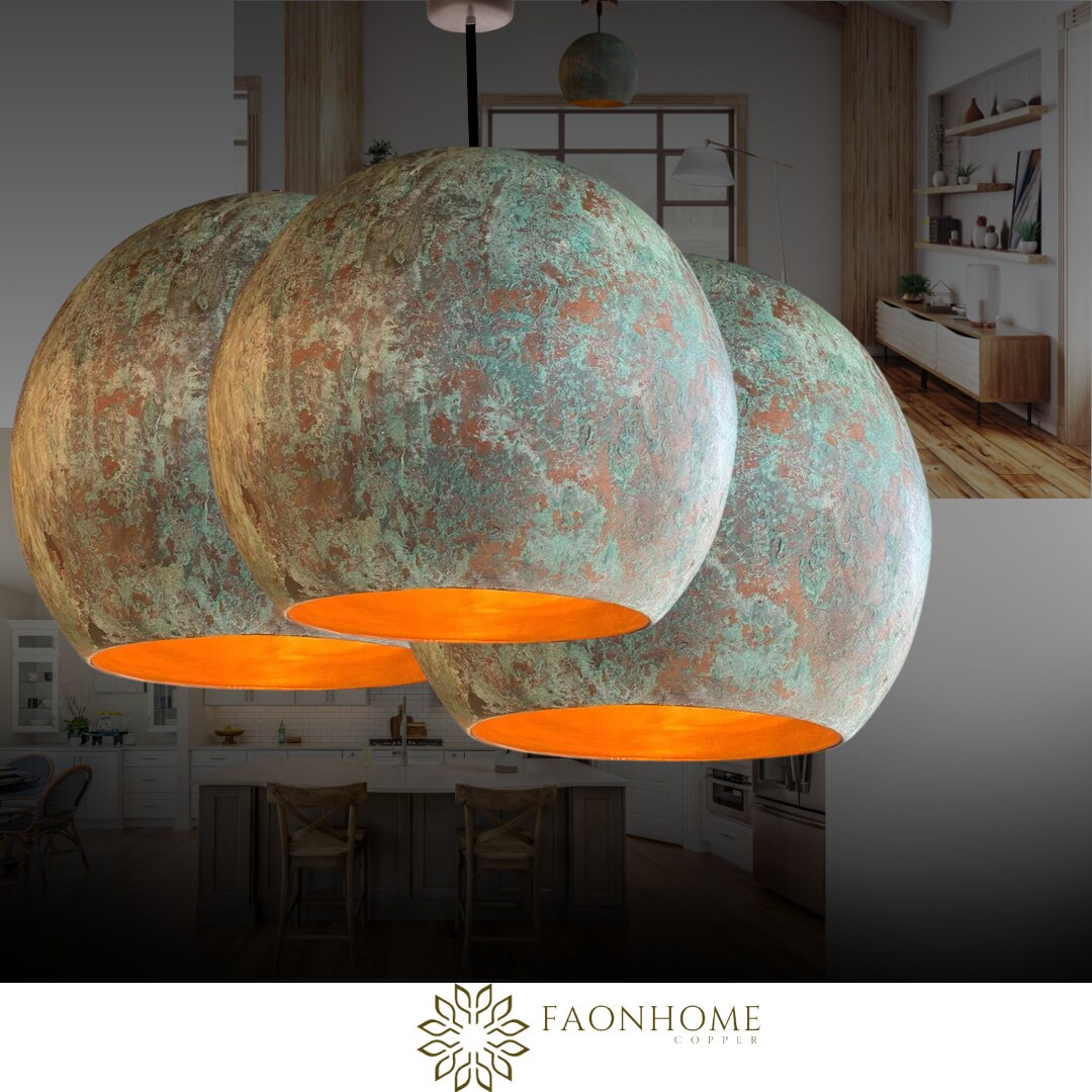 Copper Patina Pendant Light, Ceiling Light Fixture - Etsy