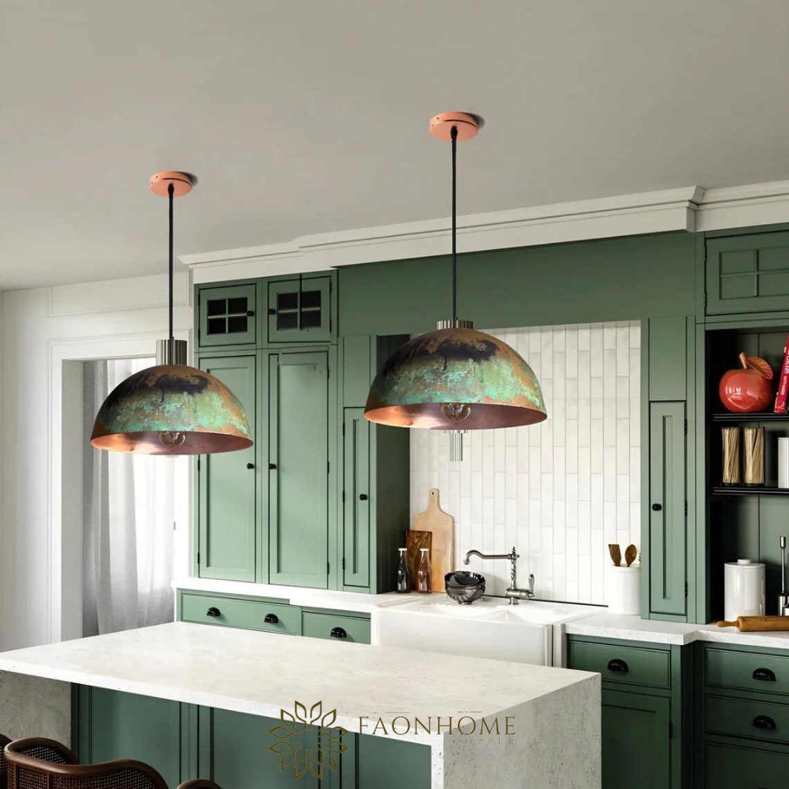 Handcrafted Copper Kitchen Lighting Dome Pendant Light Moroccan ...