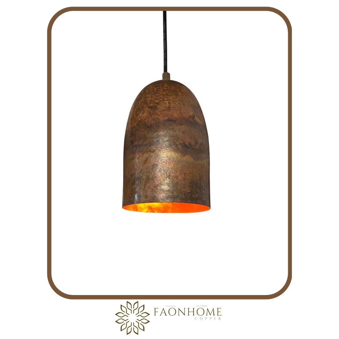 Antique Copper Farmhouse Pendant Light Rustic Kitchen Island Lighting ...