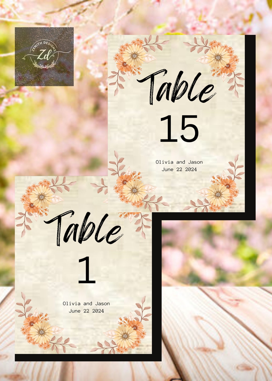 Table Numbersfall Themed Template - Etsy