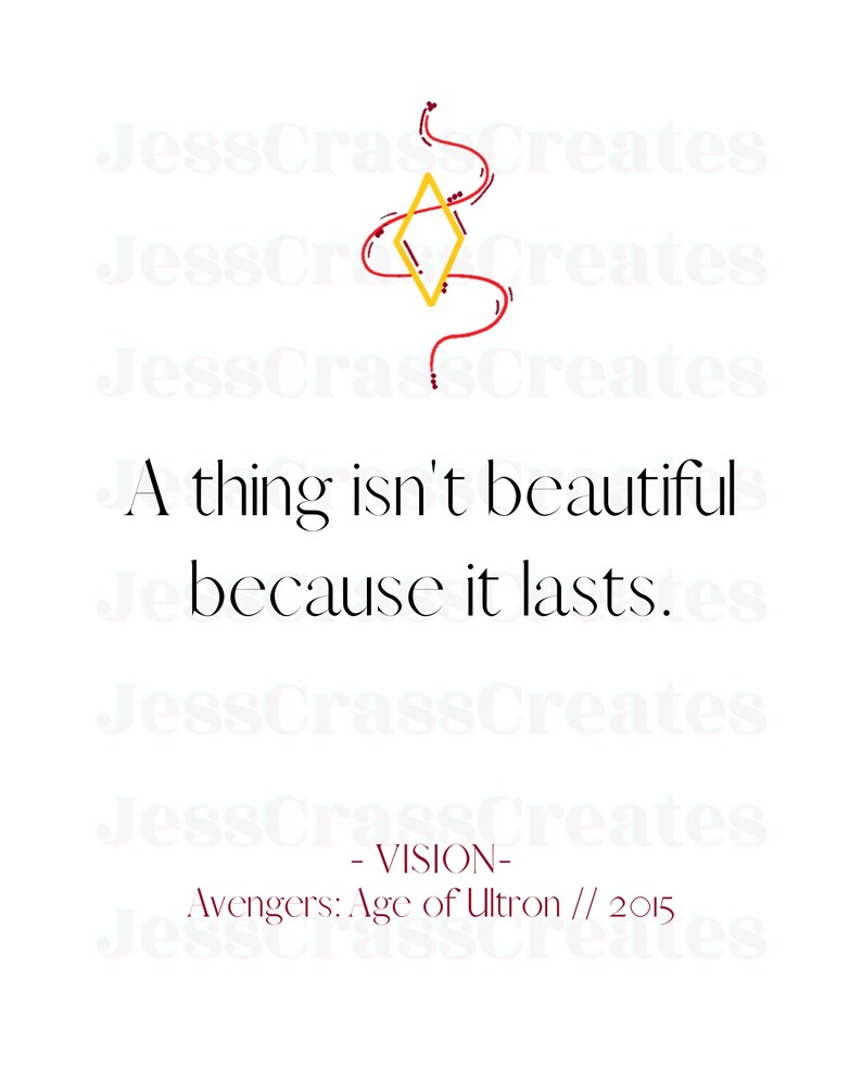 Marvel Vision Quote Download / Aesthetic Minimalist Avengers - Etsy
