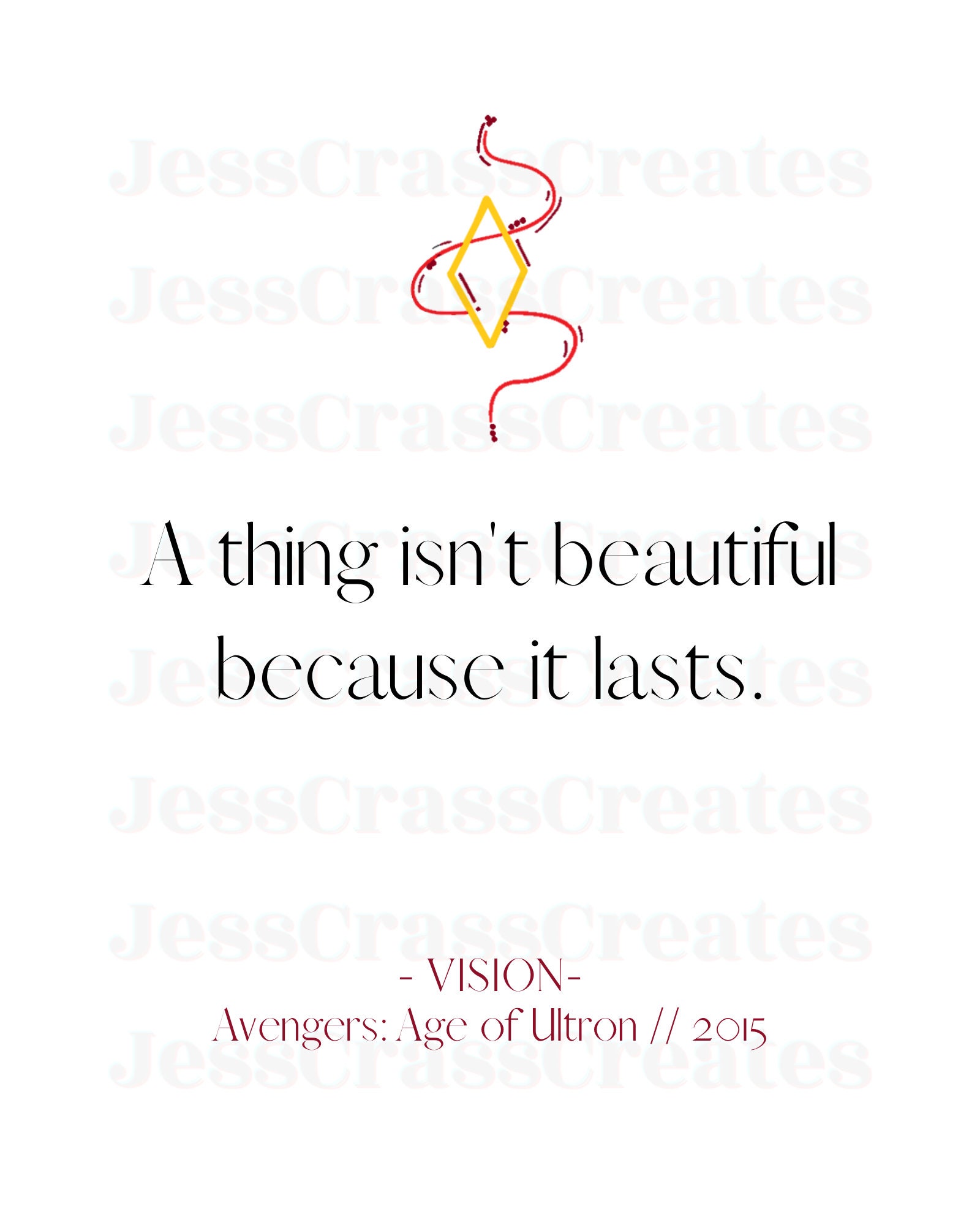 Marvel Vision Quote Download / Aesthetic Minimalist Avengers - Etsy