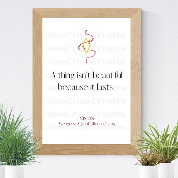 Marvel Vision Quote Download / Aesthetic Minimalist Avengers - Etsy