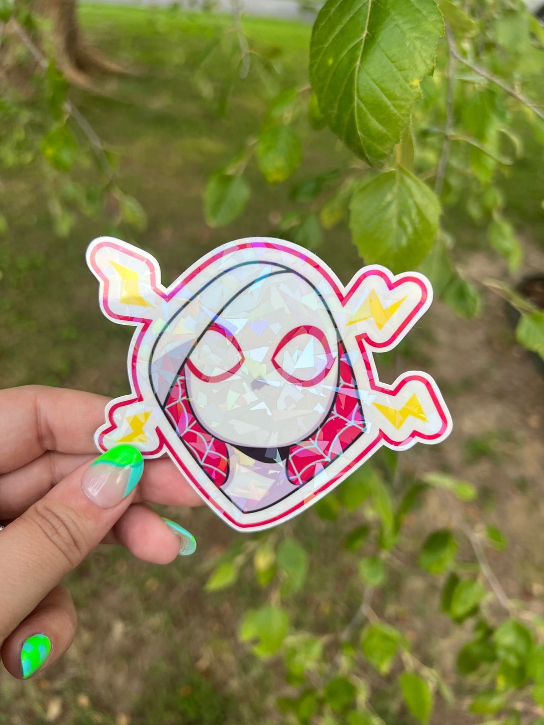 Spider-gwen Spidey Senses Holographic Sticker | Gwen Stacy Spiderverse ...