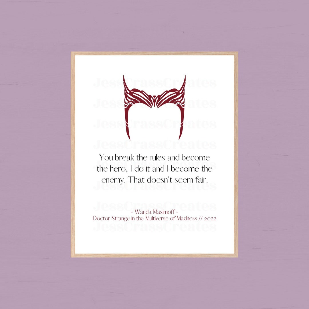 Wanda Maximoff Quote Digital Download / Aesthetic Doctor Strange in the ...