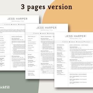Modern Executive Resume Template Google Docs, Word, Clean Professional ...
