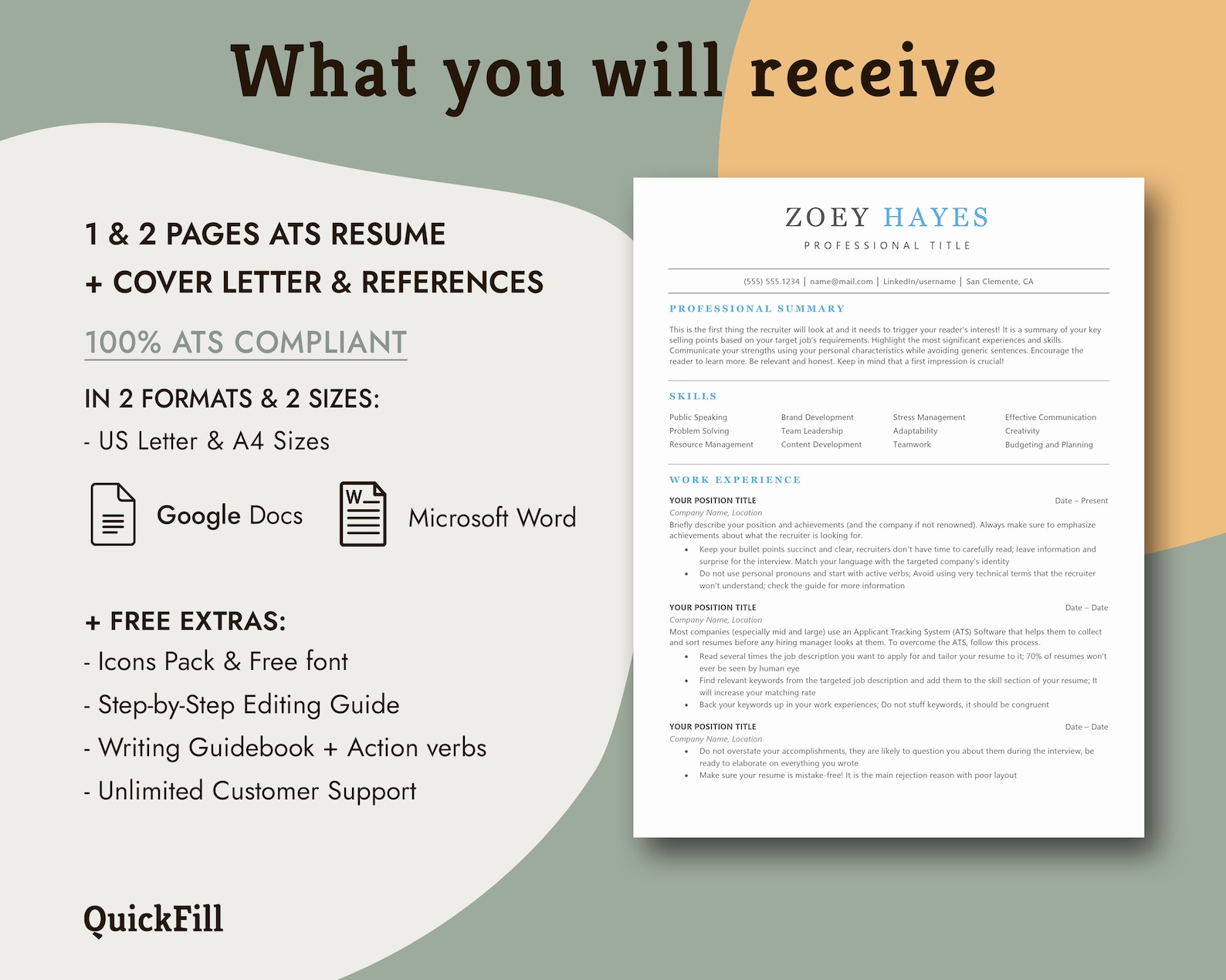 ATS Friendly Resume, ATS Optimized Resume Template, ATS Resume Template ...