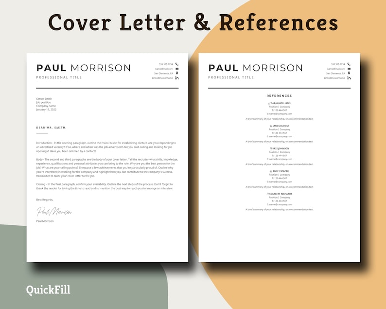 Combination Resume Template for Word & Google Docs - Simple Functional ...