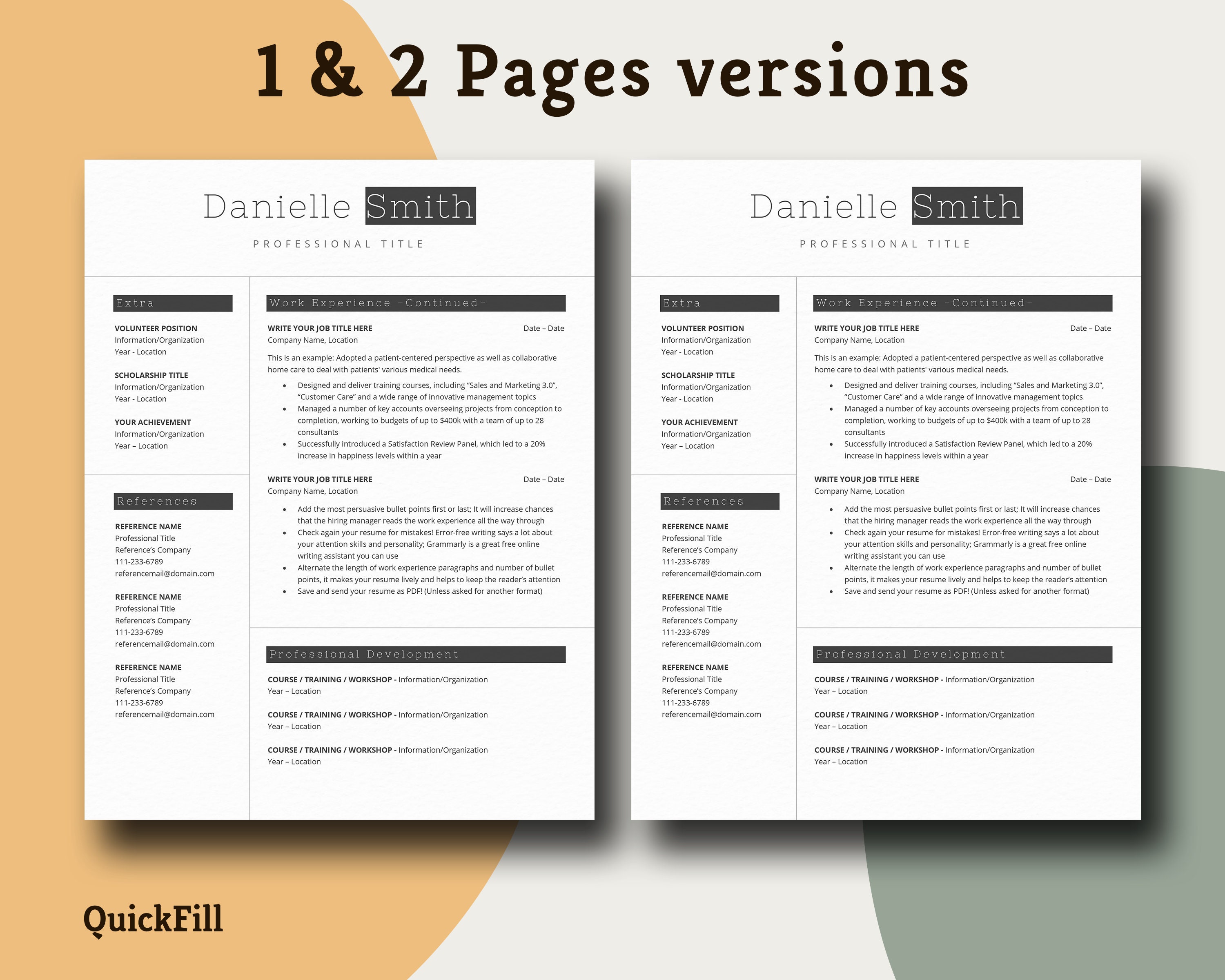 Professional Resume Template for Google Docs Word Modern - Etsy