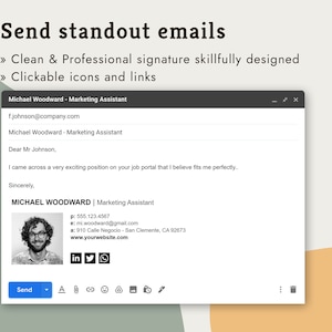 Gmail Email Signature Template, Professional Email Signature, Personal ...