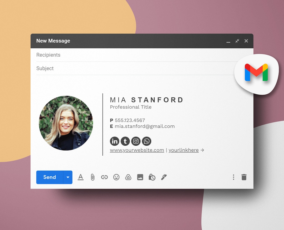 Gmail Email Signature Template, Professional Email Signature, Personal ... Gmail Email Signature Template, Professional Email Signature, Personal ...