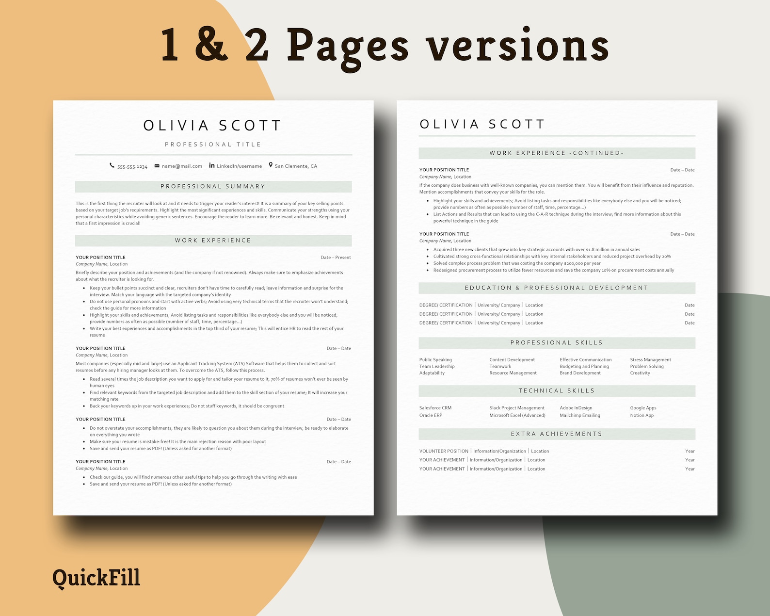 Google Docs Resume, ATS Friendly Resume Template, Professional ATS ...
