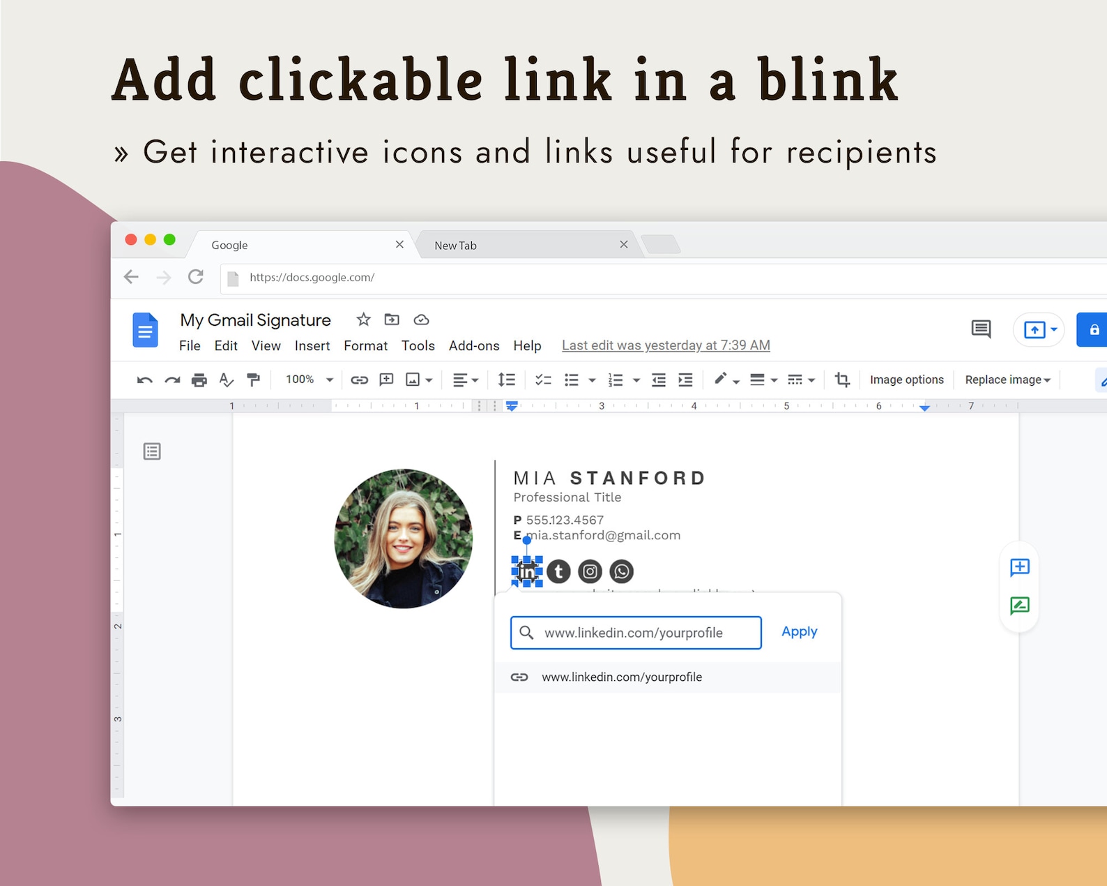 Gmail Email Signature Template, Professional Email Signature, Personal ...