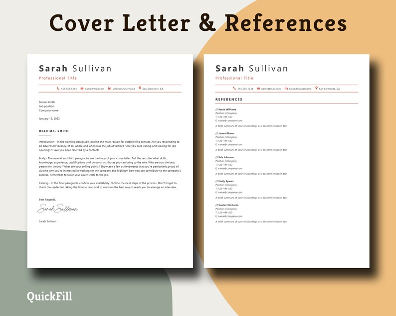 ATS Resume Template, ATS Friendly Resume Template Google Docs, Word CV ...