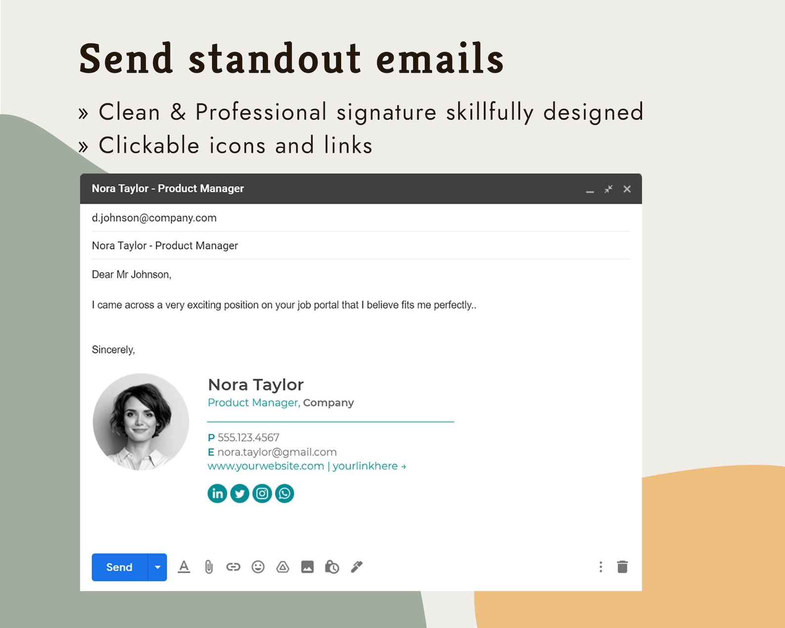 Gmail Email Signature Template, Signature Design, Email Signature ...