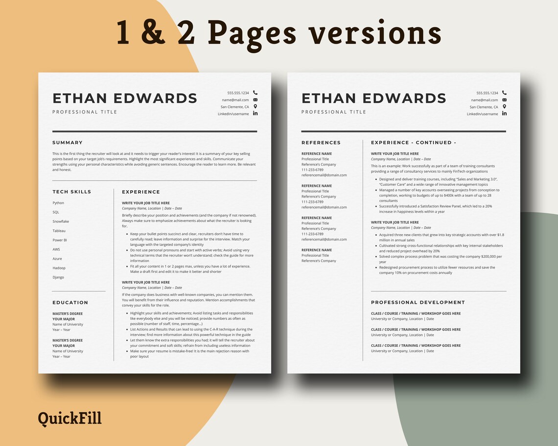 Data Engineer Resume Template for Google Docs & Word, Software Engineer ...