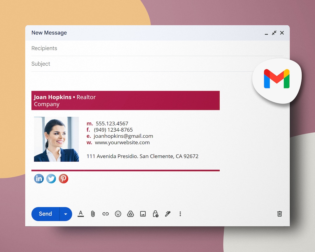 Clickable Email Signature for Gmail, Real Estate Email Signature ...