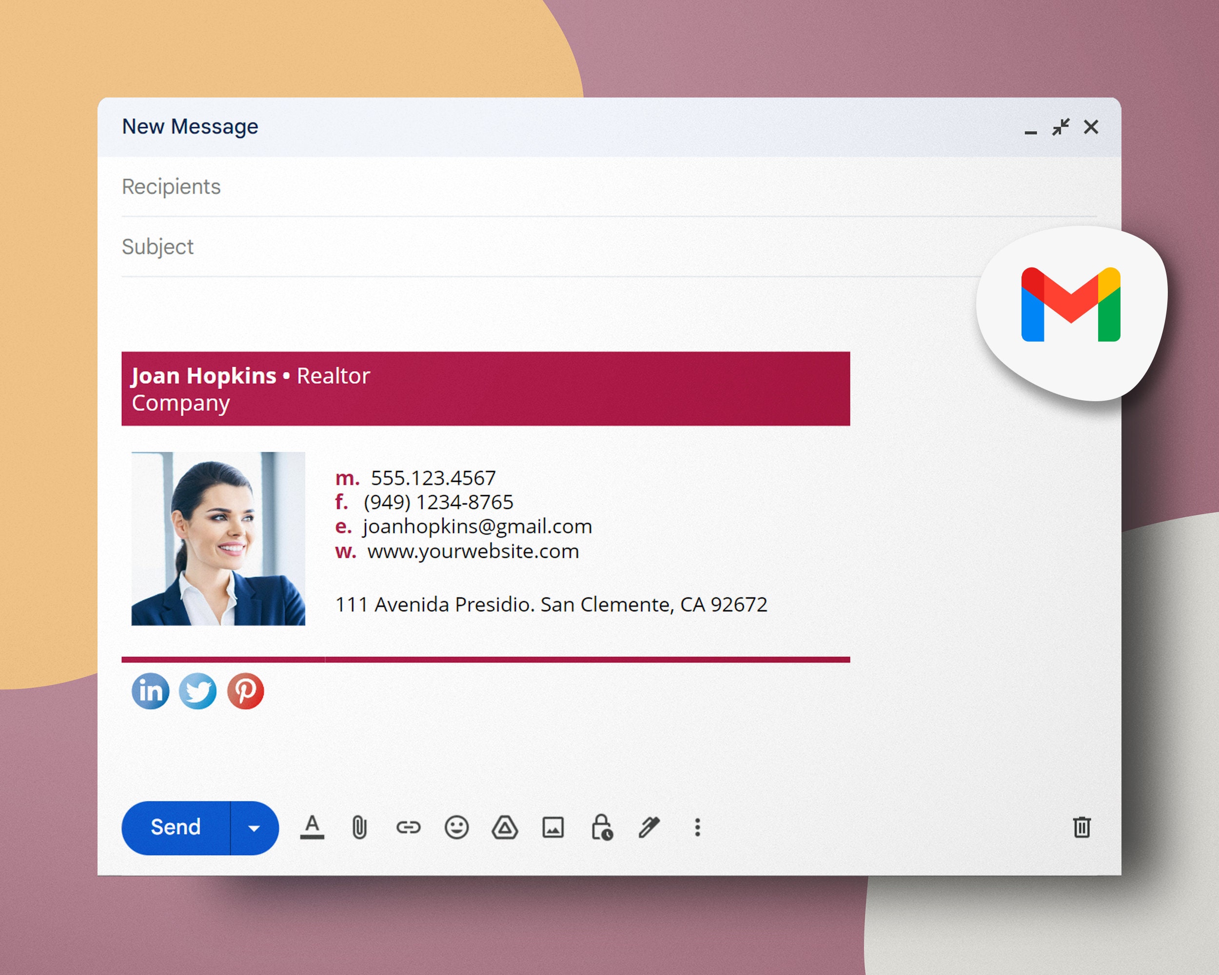 Clickable Email Signature for Gmail, Real Estate Email Signature ...