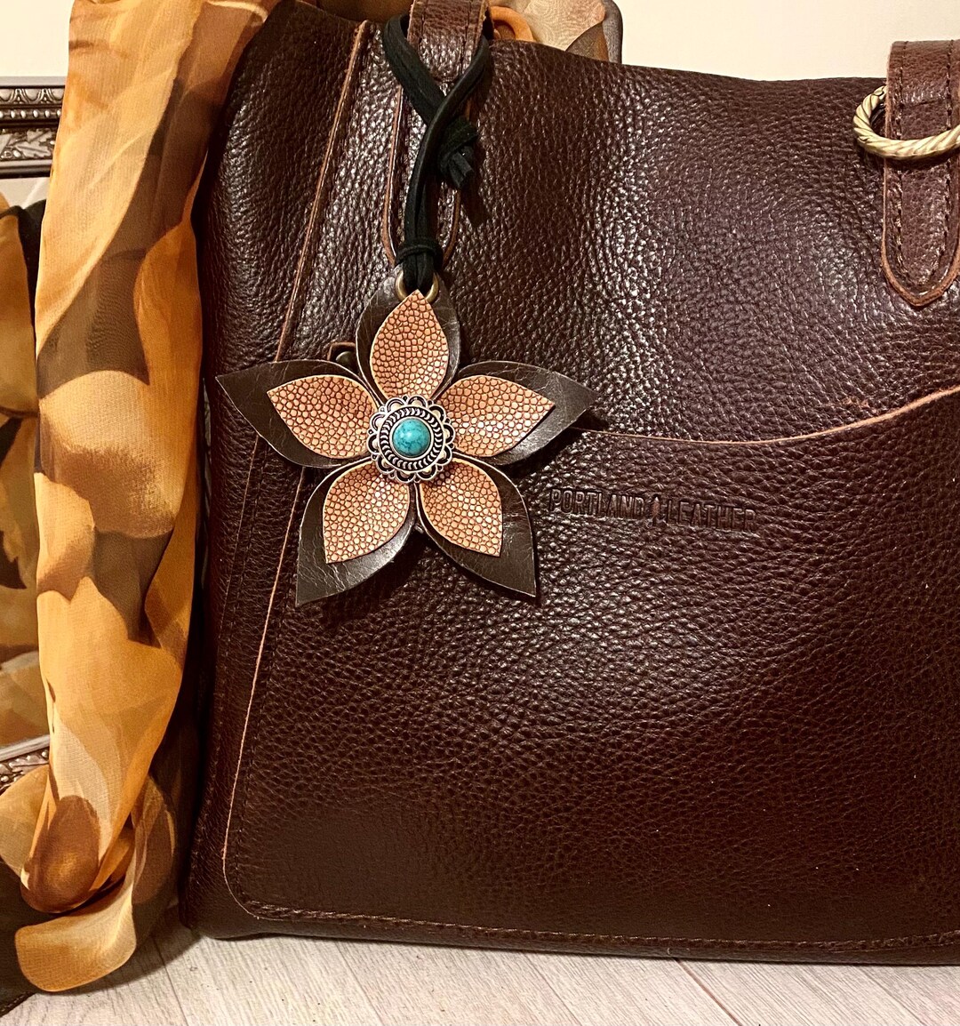 Purse Charm for Handbag Leather Flower Bag Charm Charm for Handbag ...