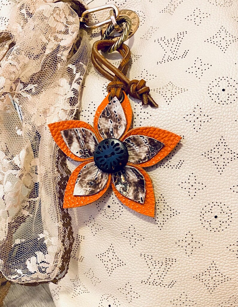 Purse Charm for Handbag Leather Flower Bag Charm Charm for Handbag ...