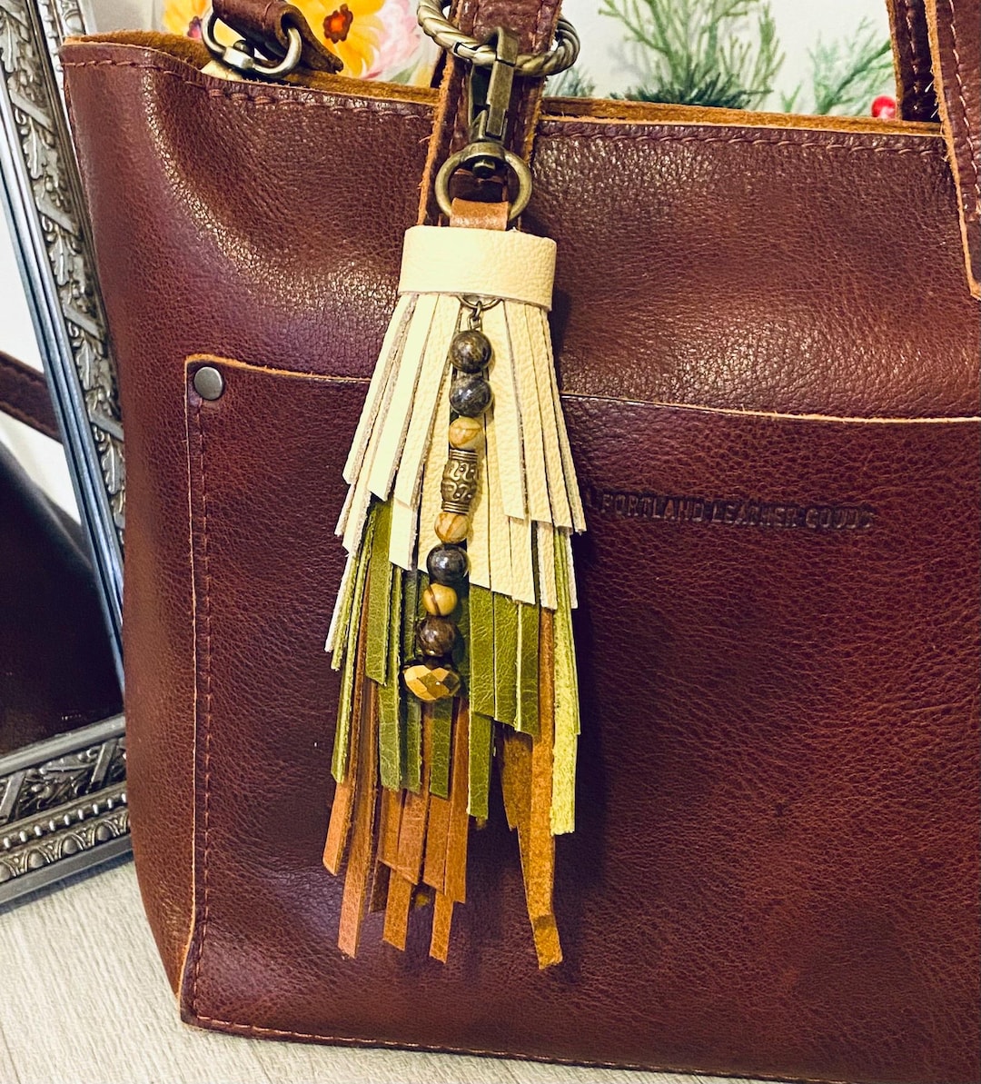 Tassel Keychain Purse Charm for Handbag Leather Bag Charm Handbag ...