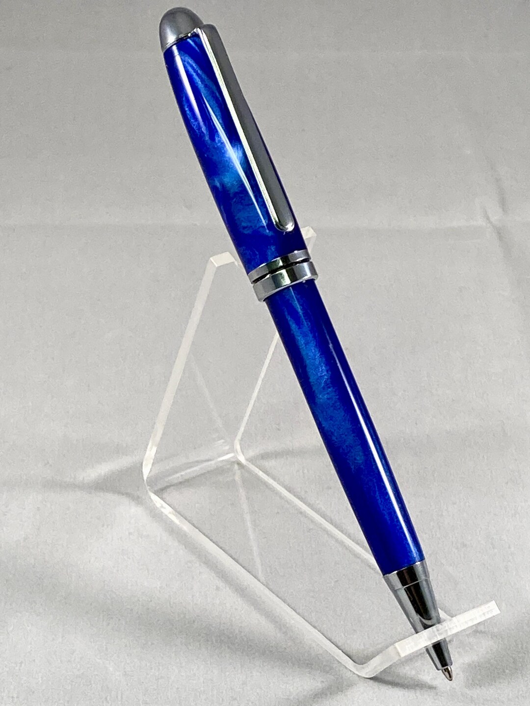 Handcrafted Blue Designer Ballpoint Pen. Deluxe European Design Pen ...
