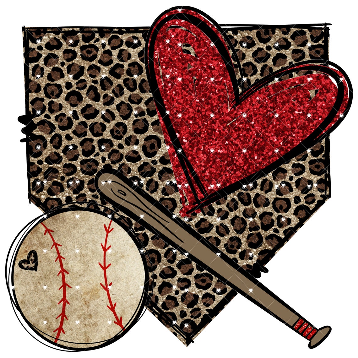 Home Plate With Heart Baseball Ready to Press DTF and - Etsy