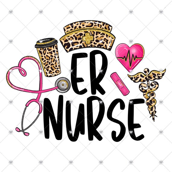 ER Emergency Room Nurse Leopard Ready to Press DTF and | Etsy