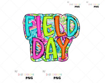 Field Day PNG, Scribble Doodle, Bright Paisley, School, Digital File, Sublimation Download, DTF ...